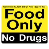 Food Only, No Drugs Label & Magnet - Health Care Logistics®