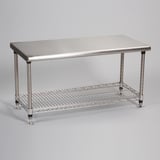 Stainless Steel Bench w/ Wire Shelf - 20233 - Health Care Logistics®
