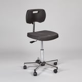 Kango® Low Polyurethane Seat Chair without Tilt with Casters, Black ...