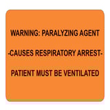Warning Paralyzing Agent Labels - 2296 - Health Care Logistics®