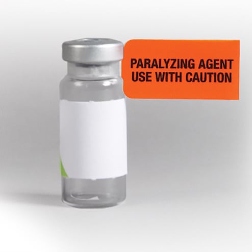 HCL® Pre-printed Flag Labels, Paralyzing Agent Use with Caution - 17438 ...