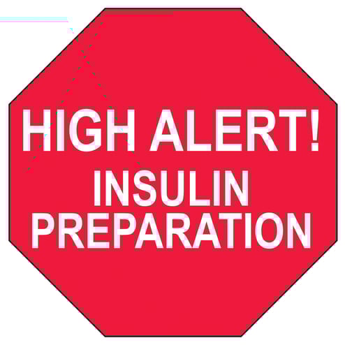 High Alert Insulin Preparation Labels - 17515 | Health Care Logistics
