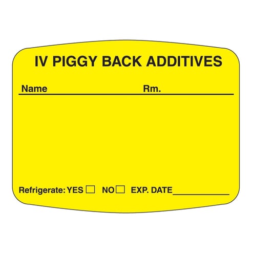IV Piggy Back Additives Labels - 2401 | Health Care Logistics