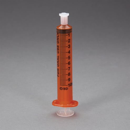 BD™ Oral Dispensers with Tip Caps, 10mL, Amber | Health Care Logistics