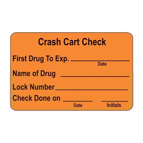 Crash Cart Check Labels - 17576 | Health Care Logistics